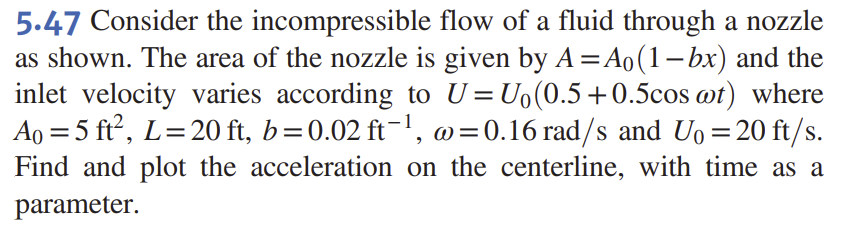 Solved = = 5.47 Consider the incompressible flow of a fluid | Chegg.com