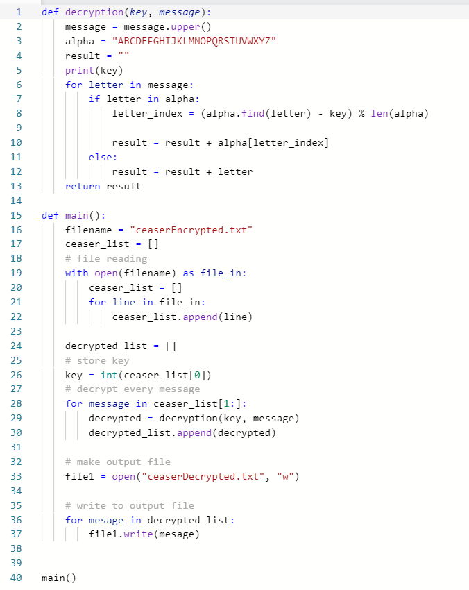 Solved NA = 1 2 3 4 4 def decryption(key, message): message | Chegg.com