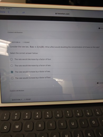 Solved Done s a knewton.com ESTION 61 POINT Consider the | Chegg.com