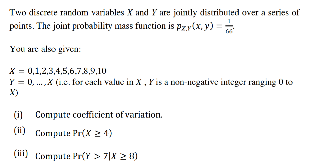 Solved Two discrete random variables X and Y are jointly | Chegg.com