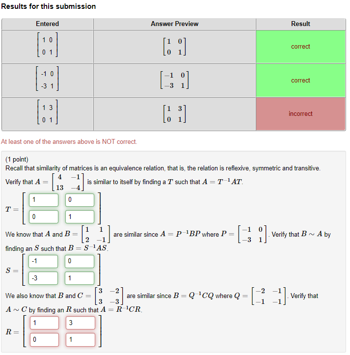 Results for this submission At least one of the | Chegg.com