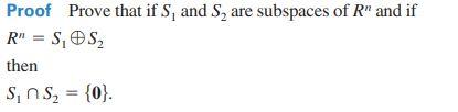 Solved Proof Prove that if S1 and S2 are subspaces of Rn and | Chegg.com