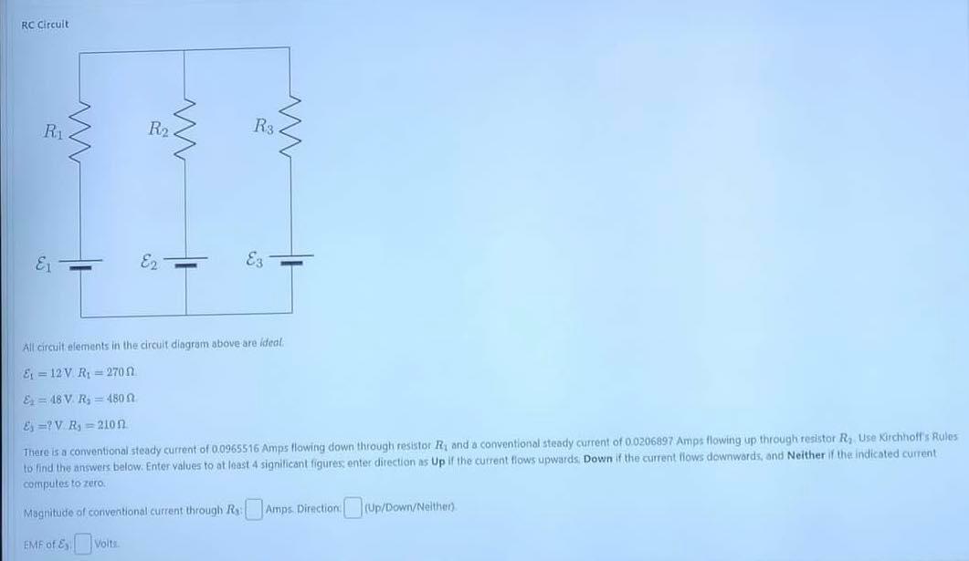 Solved RC Circuit All circuit efements in the circuit | Chegg.com