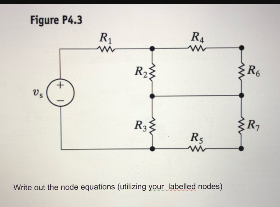 Solved Figure P4.3 Write out the node equations (utilizing | Chegg.com