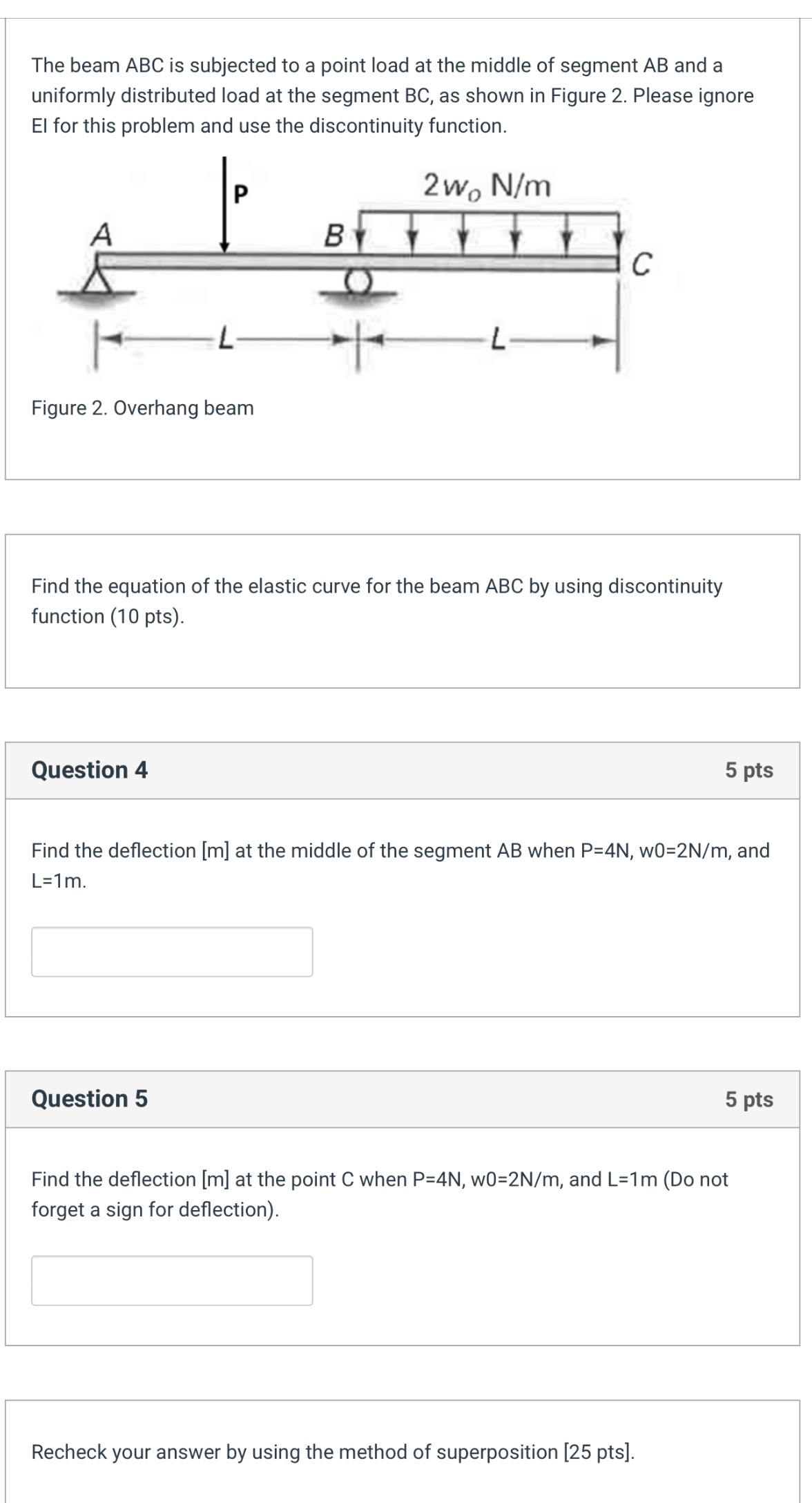 [Solved]: The beam ABC is subjected to a point load at the