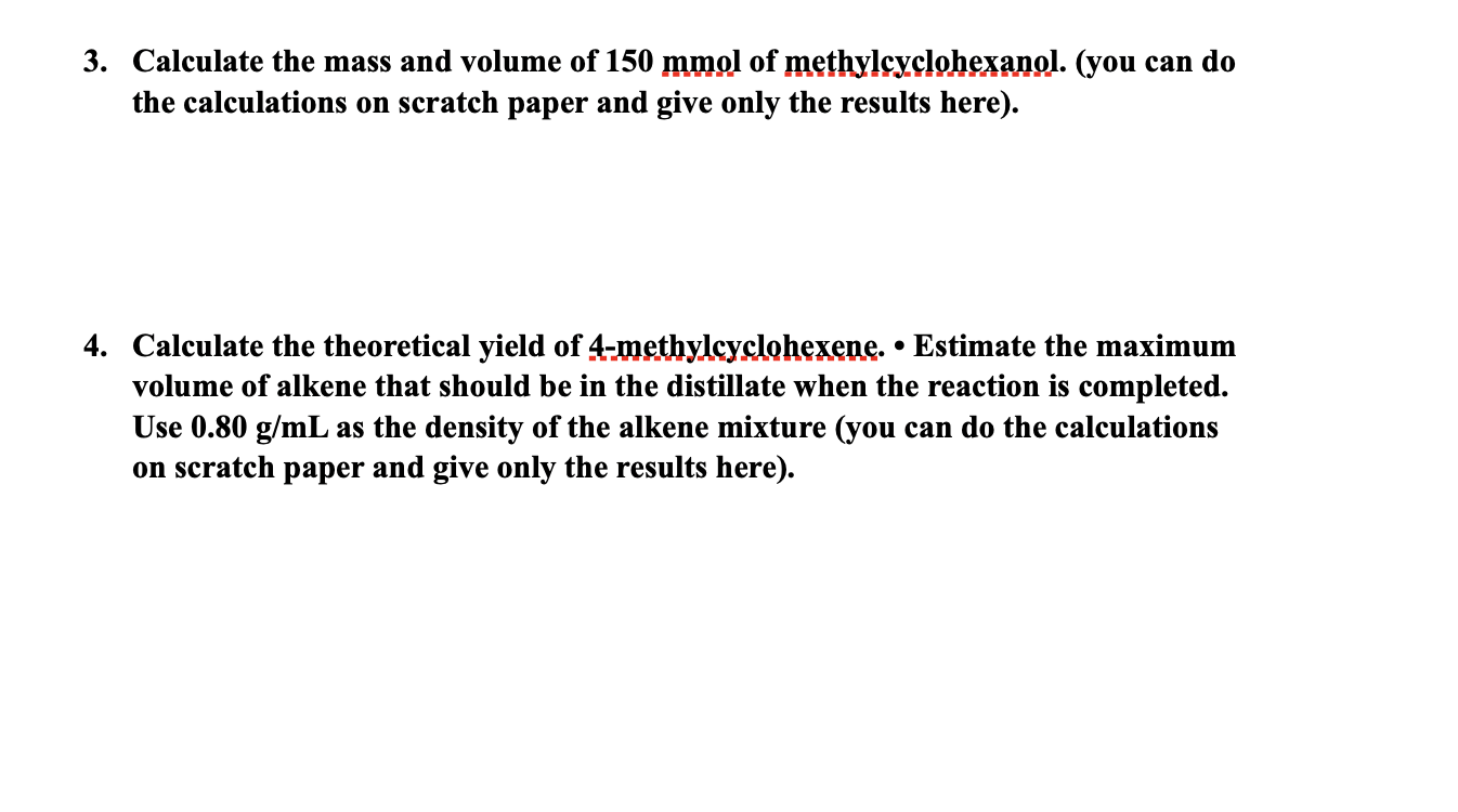 Solved 3. Calculate the mass and volume of 150 mmol of | Chegg.com