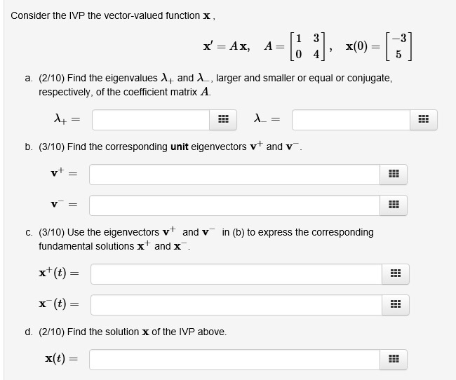 Solved Consider the IVP the vector-valued function x 0 1 ]' | Chegg.com