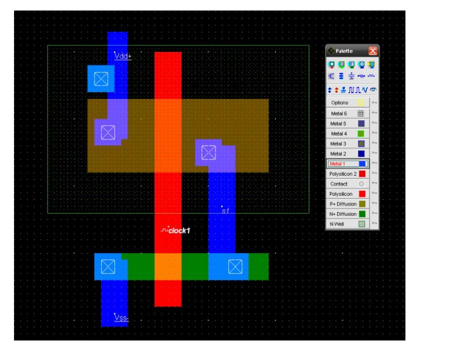 Solved Consider a silicon CMOS mask layout shown with a grid | Chegg.com