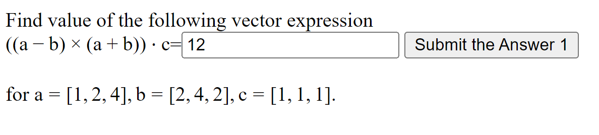 Solved Find value of the following vector expression ((a - | Chegg.com