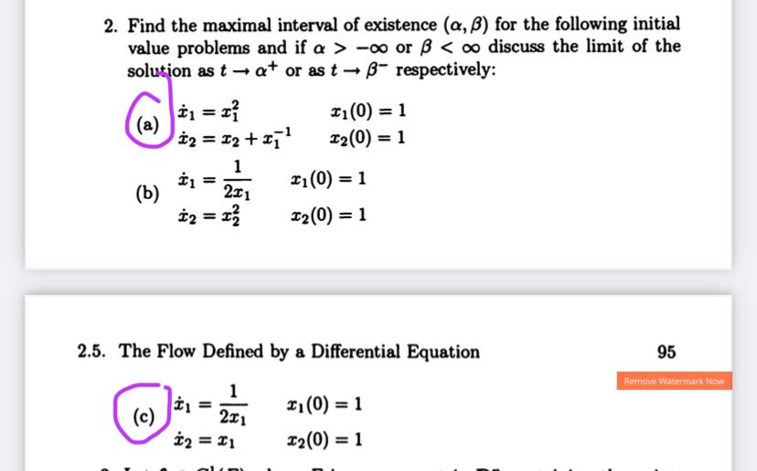 Solved 2 Find The Maximal Interval Of Existence Ab For 