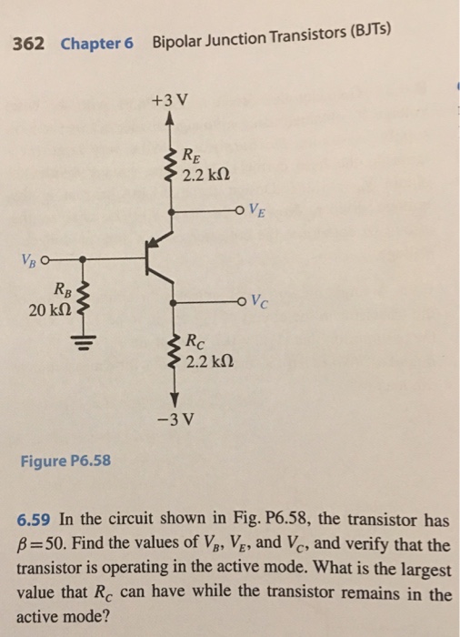 Solved 362 Bipolar Junction Transistors (BJT) Chapter 6 +3 V | Chegg.com