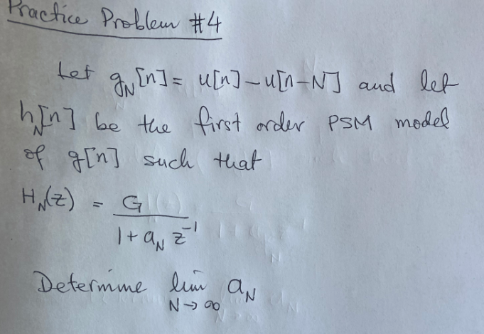 Practice Problem \#4 Let gN[n]=u[n]−u[n−N] and let | Chegg.com