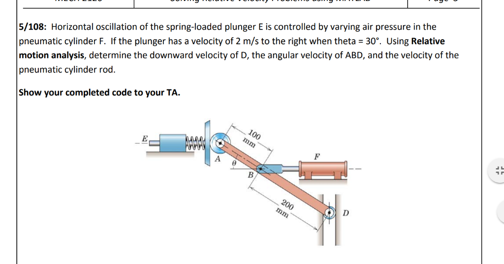 Solved 5/108: Horizontal oscillation of the spring-loaded | Chegg.com