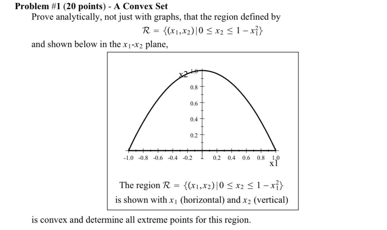 Solved Problem \#1 (20 points) - A Convex Set Prove | Chegg.com
