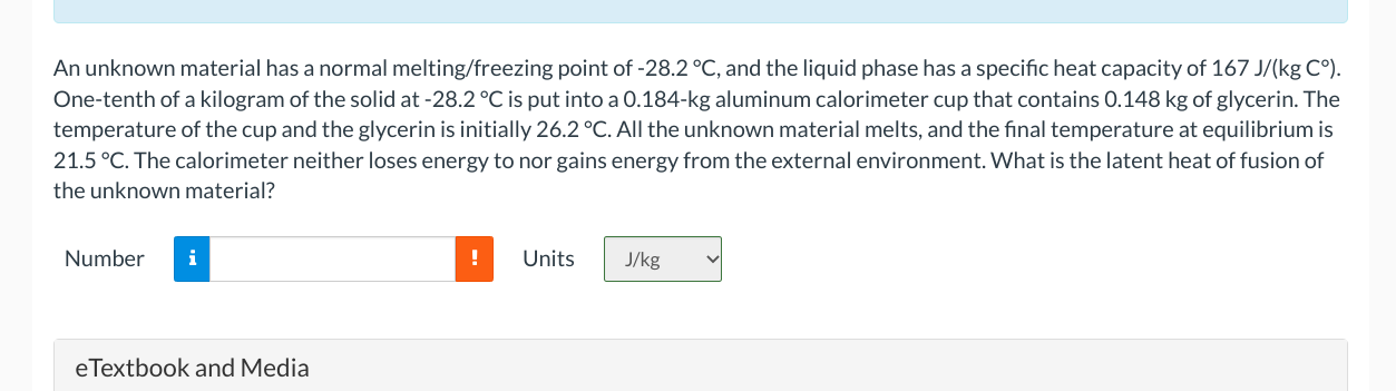 Solved An unknown material has a normal melting/freezing | Chegg.com
