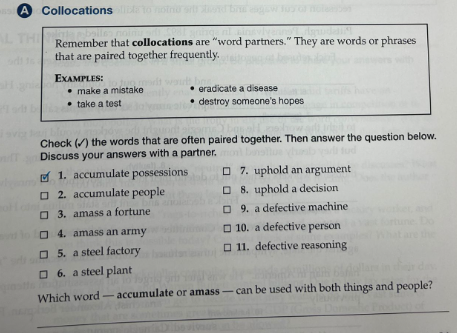 Remember that collocations are "word partners." They | Chegg.com