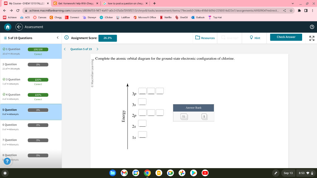 Solved Complete The Atomic Orbital Diagram For The