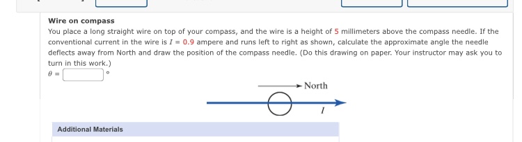 Solved Wire on compass You place a long straight wire on top | Chegg.com