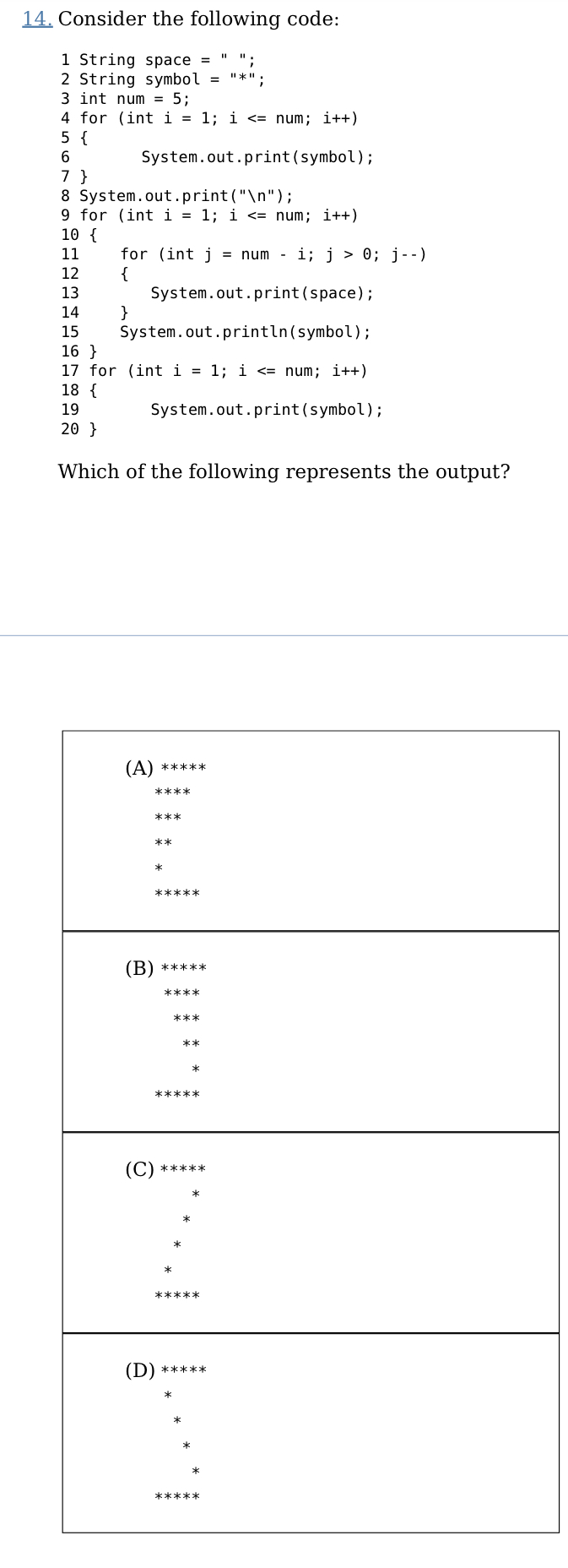 Solved Consider the following code:String space = ";String | Chegg.com