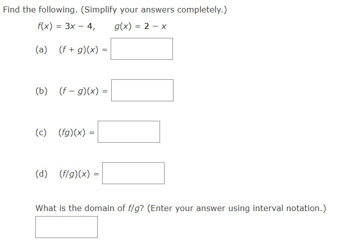 Solved Find the following. (Simplify your answers | Chegg.com