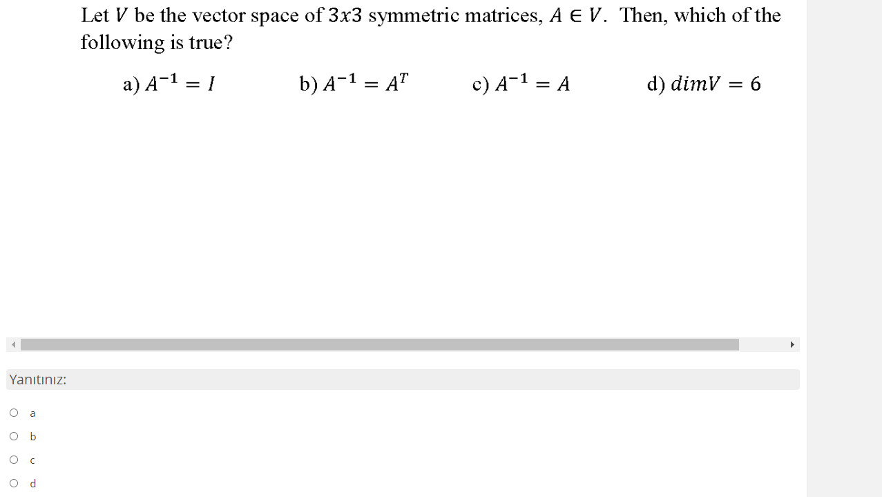 Solved Let V be the vector space of 3x3 symmetric matrices, | Chegg.com