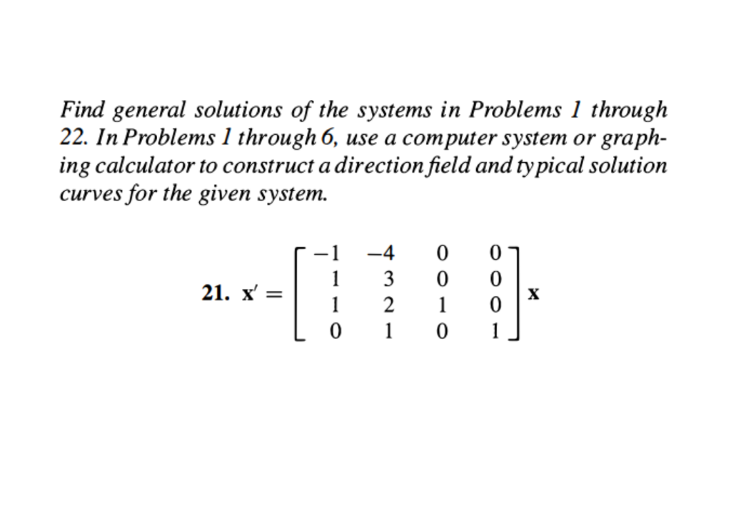 Solved Find general solutions of the systems in Problems 1 | Chegg.com