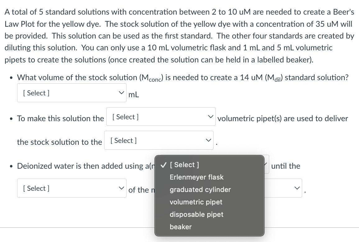 Solved A total of 5 standard solutions with concentration | Chegg.com
