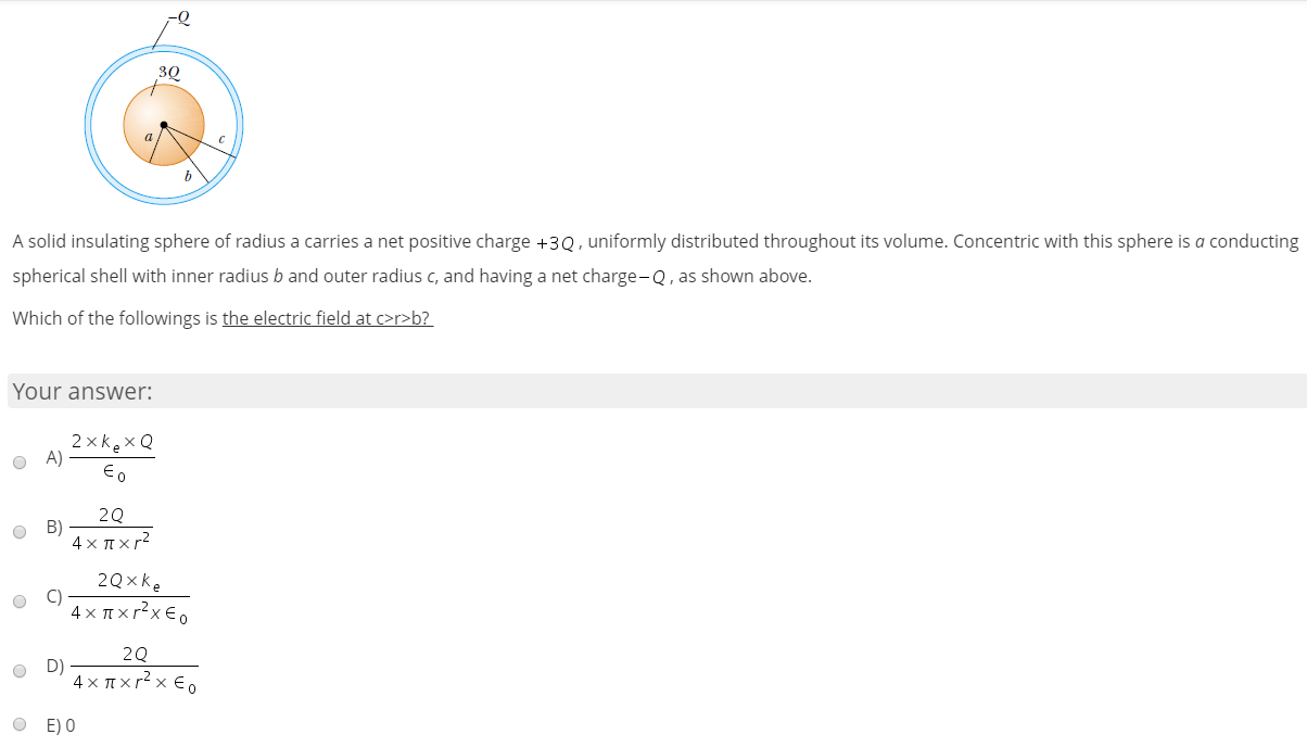 Solved 30 b A solid insulating sphere of radius a carries a | Chegg.com