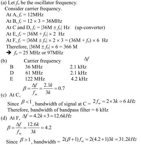 Solved The following figure shows a wideband FM transmitter, | Chegg.com