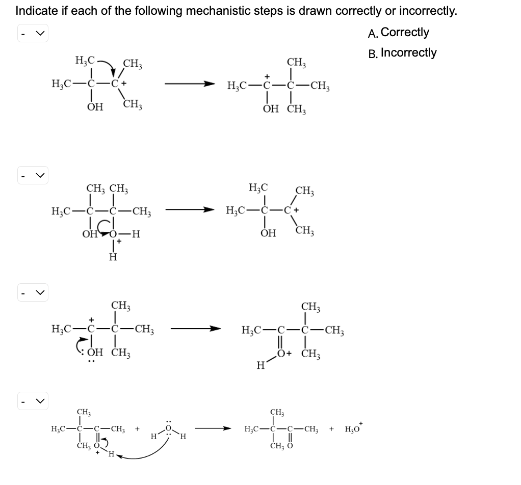 Solved Indicate if each of the following mechanistic steps | Chegg.com