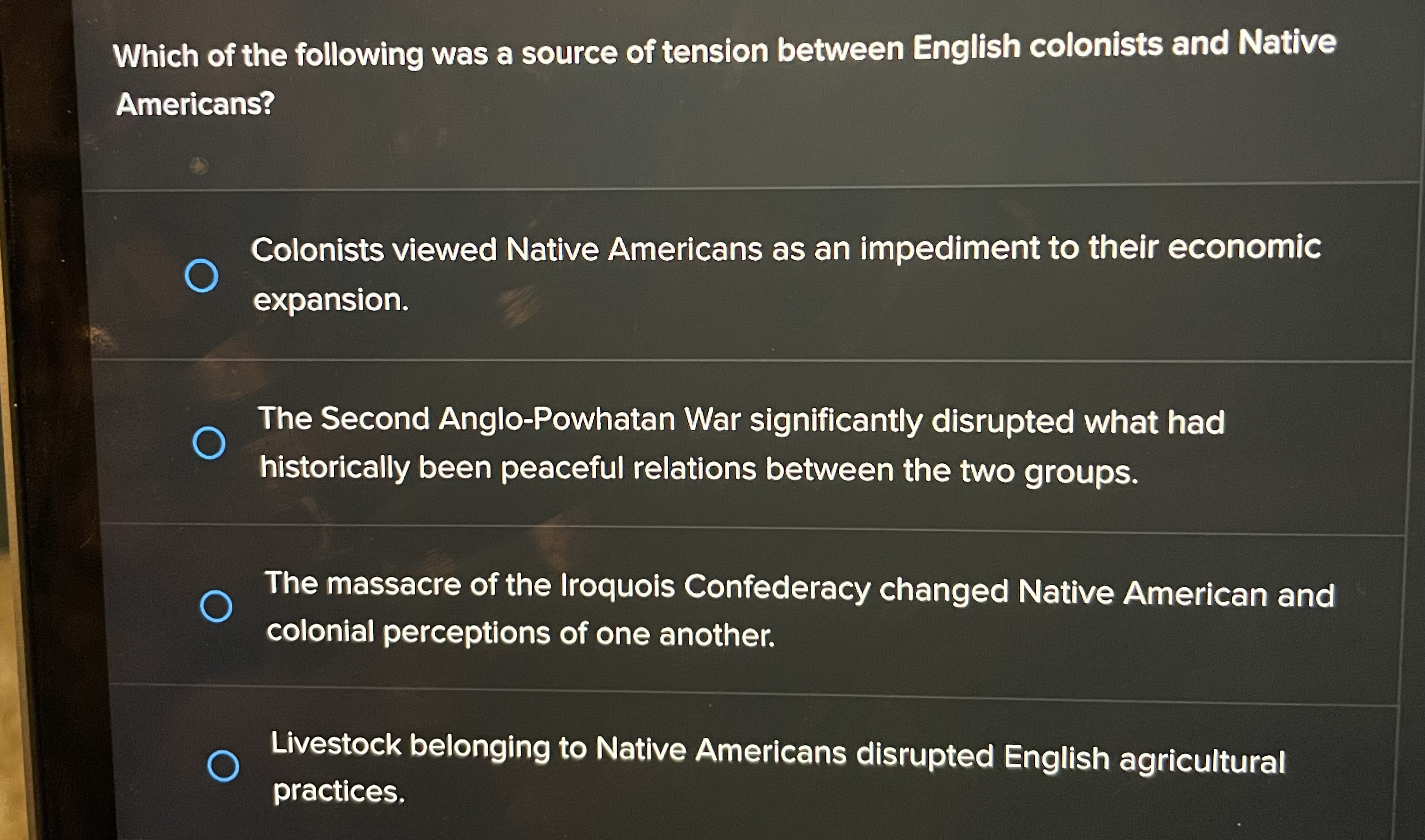 Solved Which of the following was a source of tension | Chegg.com