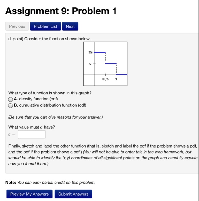 Solved Assignment 9 Problem 1 Previous Problem List Next 1 