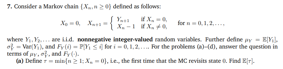 7. Consider a Markov chain {Xn,n≥0} defined as | Chegg.com