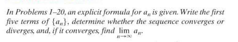 Solved In Problems 1-20, an explicit formula for a, is | Chegg.com