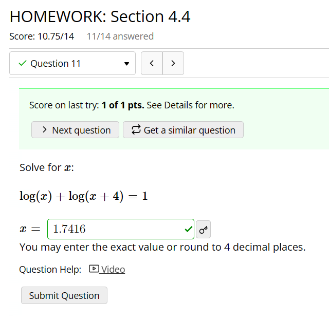Solved Homework Section 4 4score On Last Try 1 of 1 pts