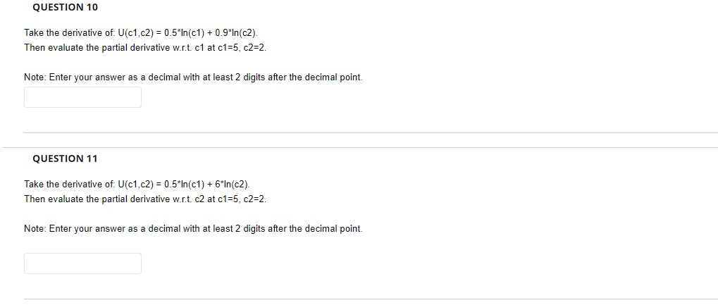 Solved Take the derivative of: | Chegg.com