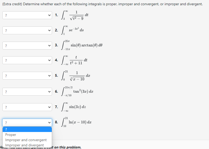 For the question above answer for each of the | Chegg.com