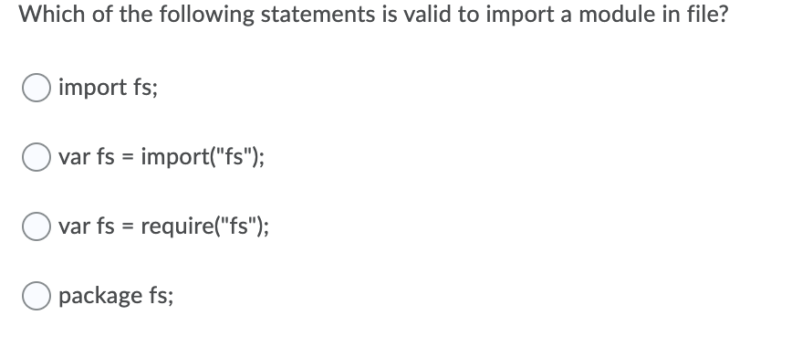 Solved Which of the following statements is valid to import | Chegg.com