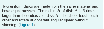 Solved Two uniform disks are made from the same material and | Chegg.com