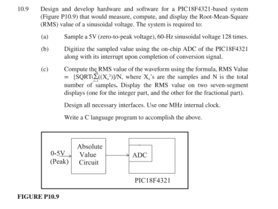 109 Design And Develop Hardware And Software For A 
