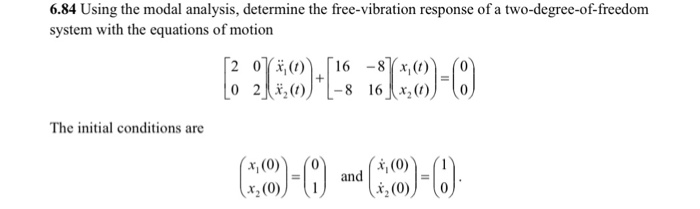 Solved Using the modal analysis, determine the | Chegg.com