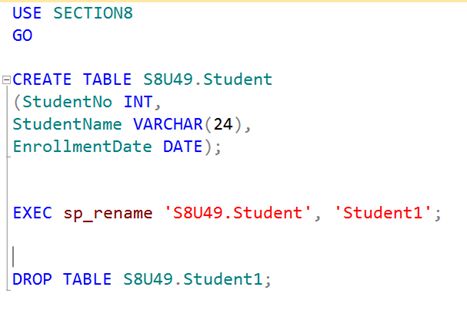 Solved GO CREATE TABLE S8U49. Student (StudentNo INT, | Chegg.com