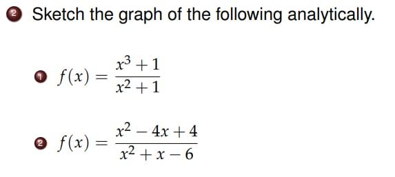 Solved @ Sketch the graph of the following analytically. o | Chegg.com