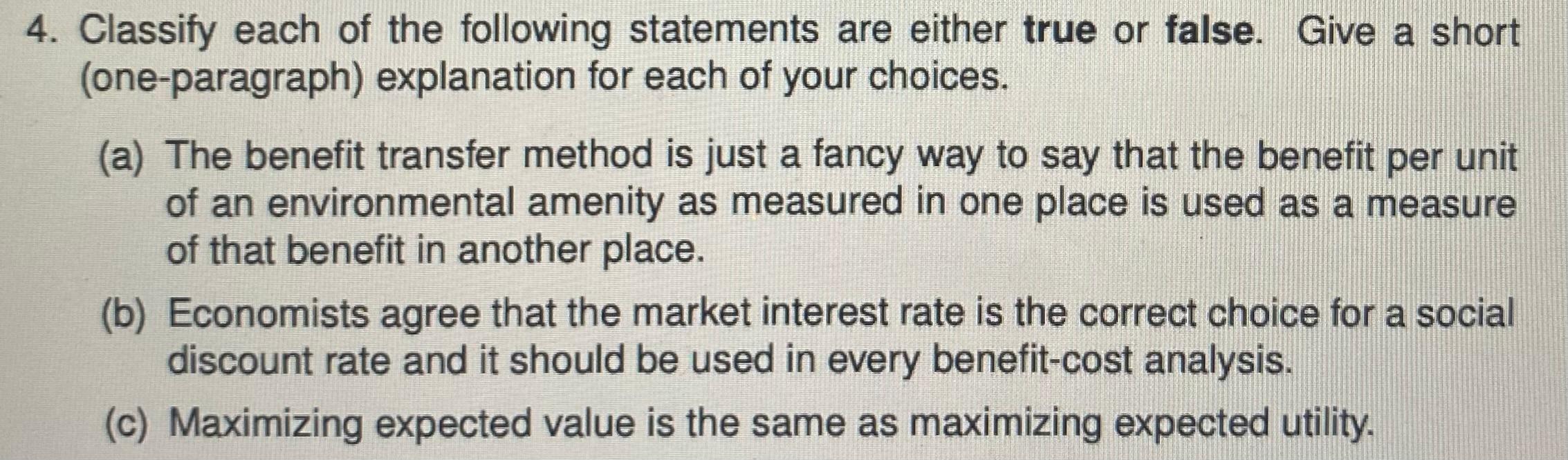 Solved 4. Classify each of the following statements are | Chegg.com