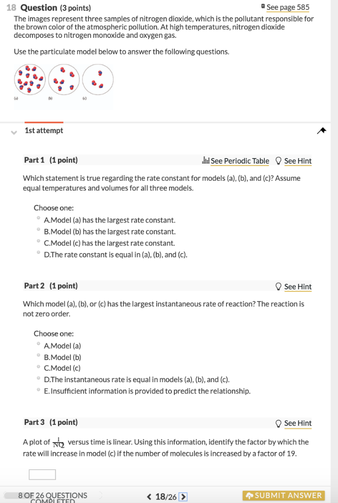 Solved 18 Question (3 points) aSee page 585 The images | Chegg.com