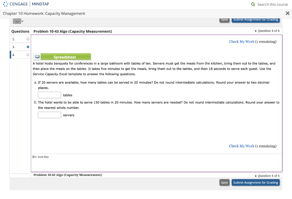 Solved Chapter 10 Homework: Capacity Management Questions | Chegg.com