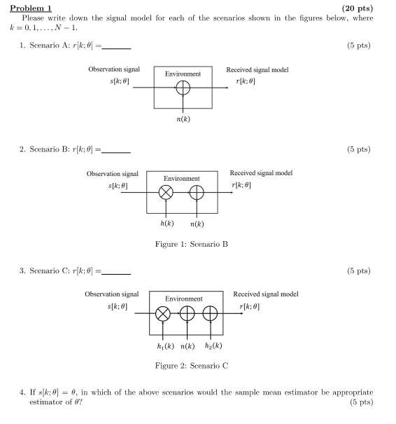 Problem 1 (20 pts) Please write down the signal model | Chegg.com Problem 1 (20 pts) Please write down the signal model | Chegg.com