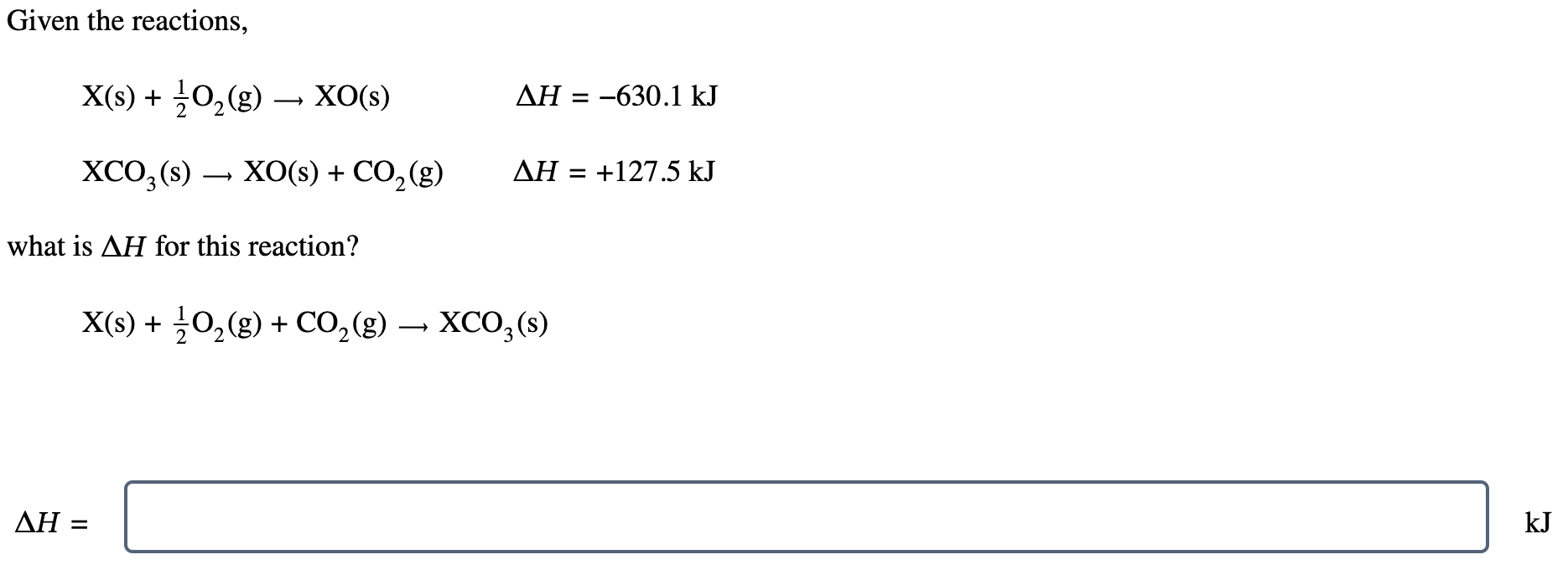 Given the reactions, \\[ \\begin{array}{ll} | Chegg.com