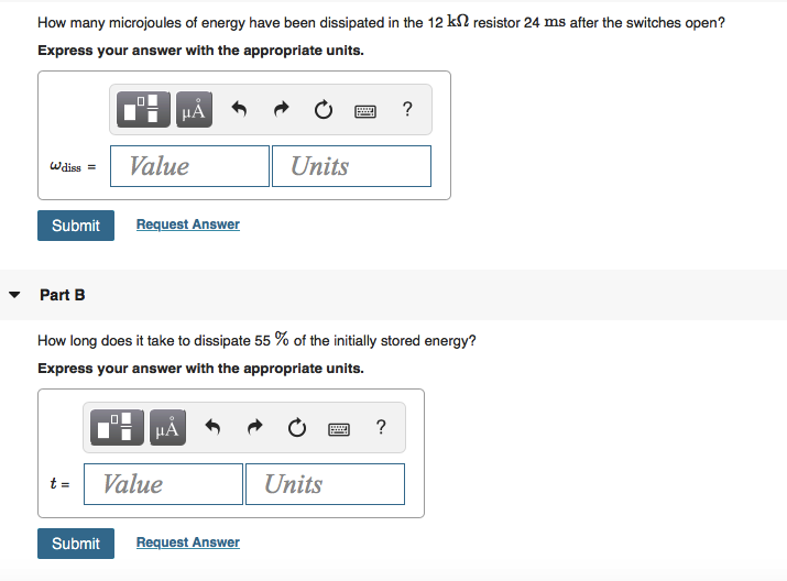 Solved How many microjoules of energy have been dissipated | Chegg.com