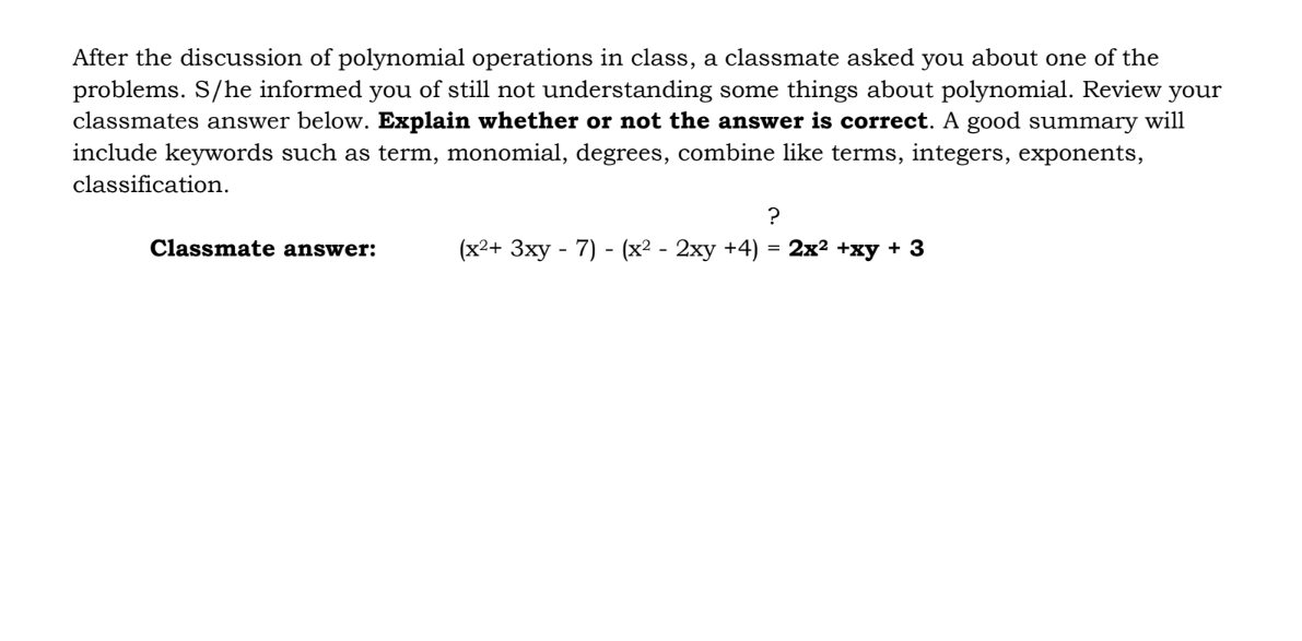 Solved After the discussion of polynomial operations in | Chegg.com
